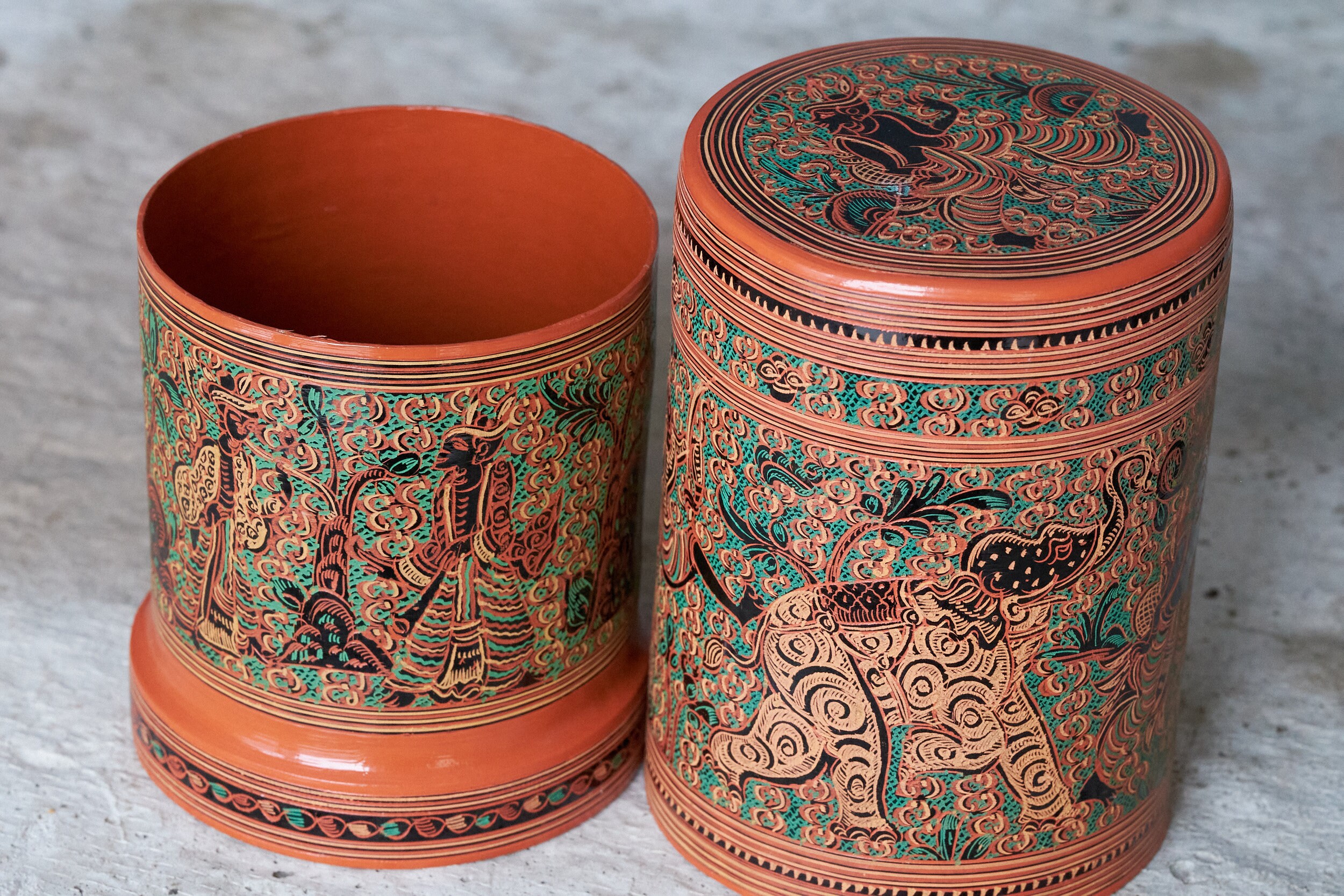 Burmese Lacquer Cigarette Box Original Lacquerware Burma / Myanmar - Etsy