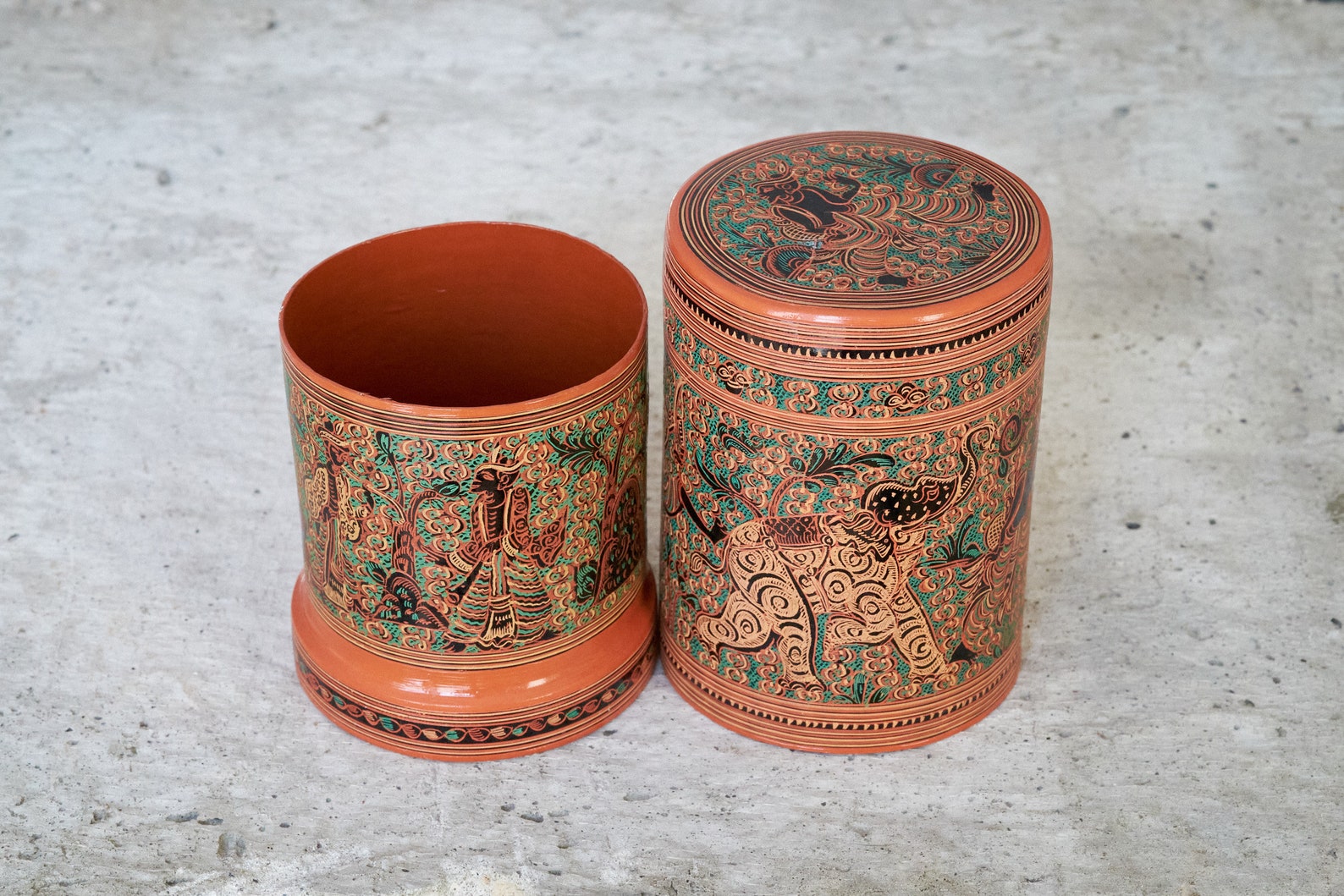 Burmese Lacquer Cigarette Box Original Lacquerware Burma / Myanmar - Etsy
