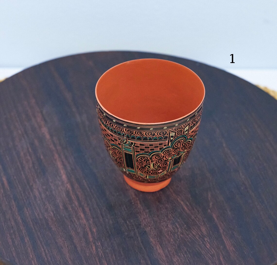 Lacquer Drinking Cup Bowl Vintage Original Lacquerware From Bagan Burma ...