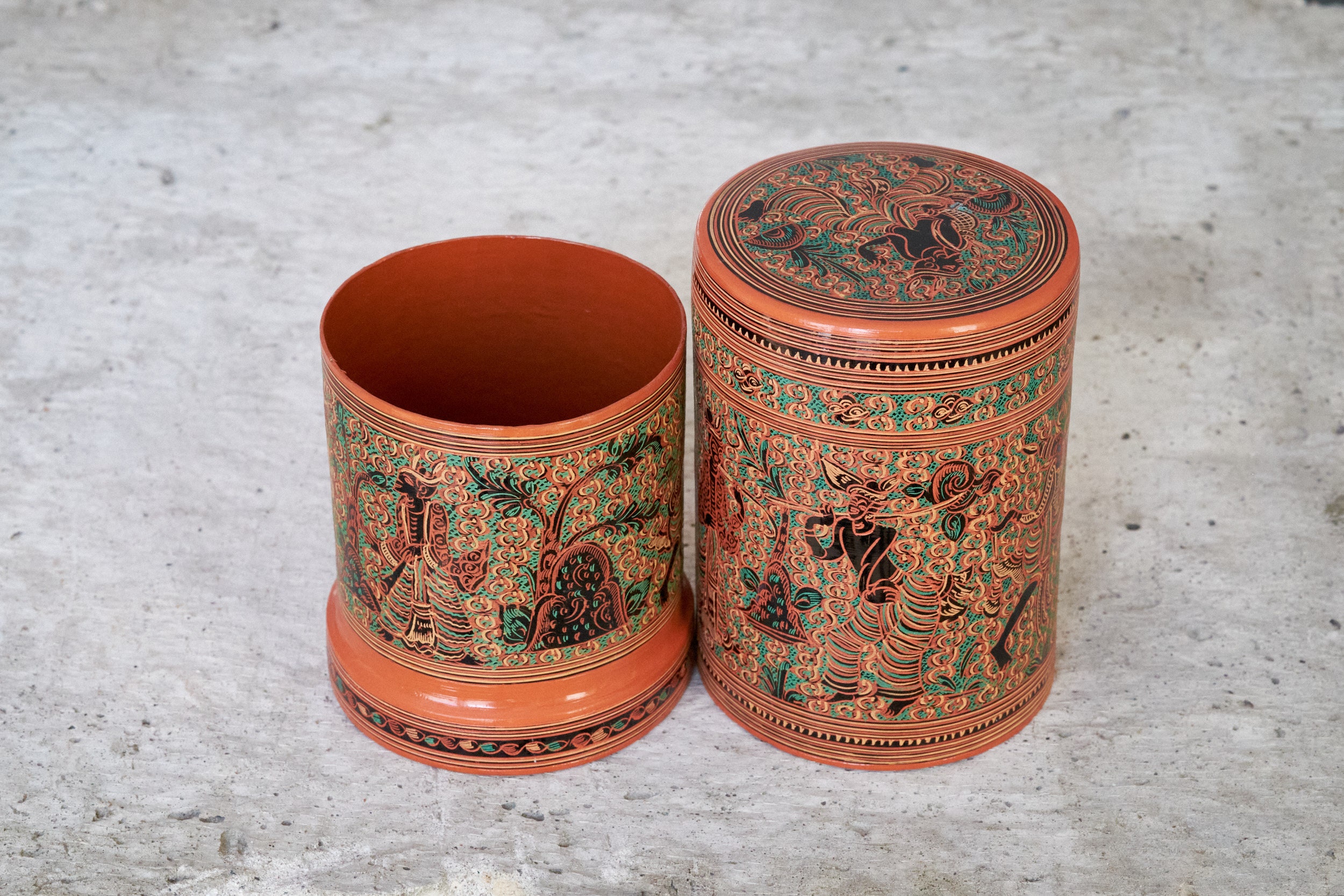 Burmese Lacquer Cigarette Box Original Lacquerware Burma / Myanmar - Etsy