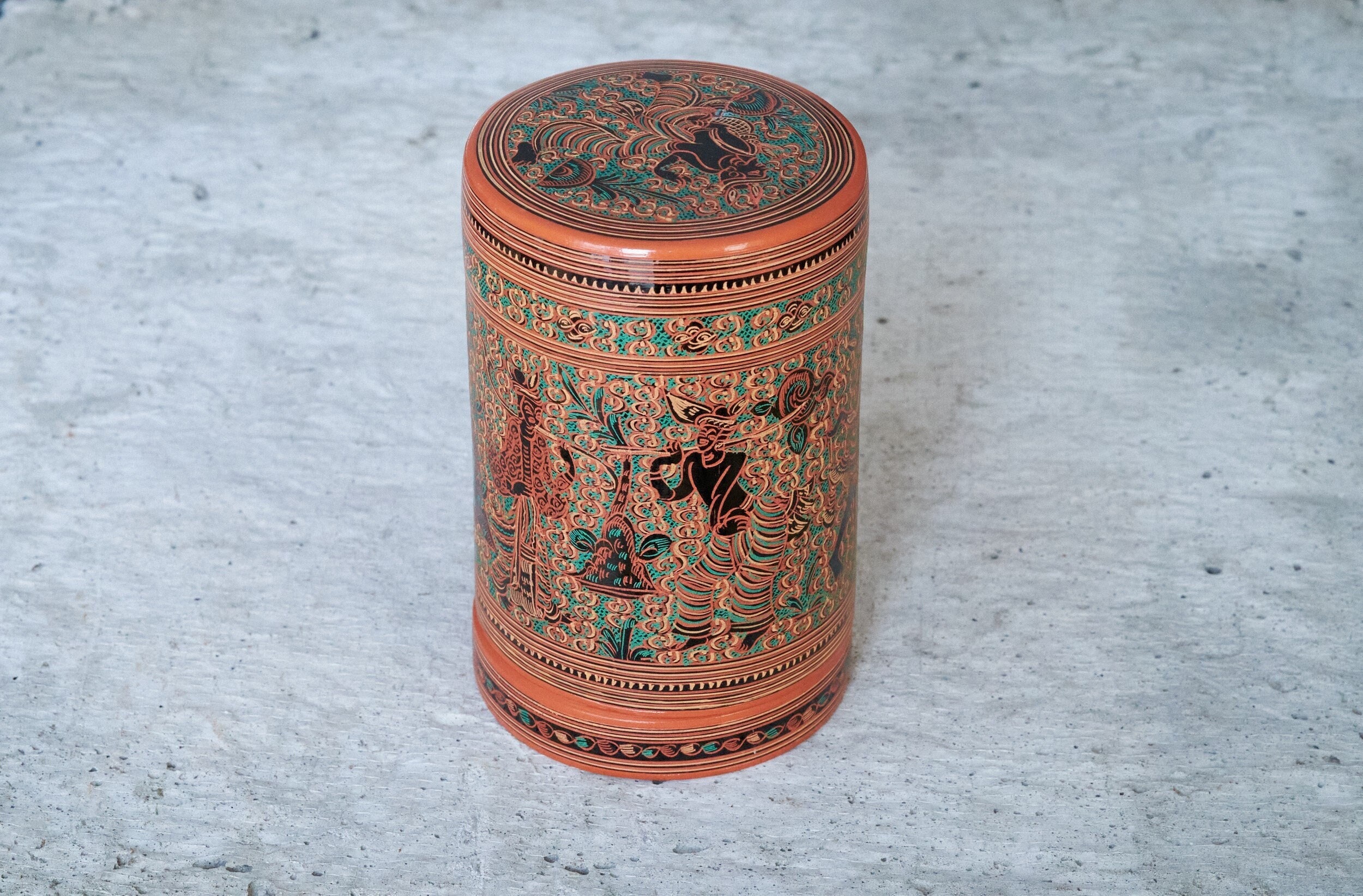 Burmese Lacquer Cigarette Box Original Lacquerware Burma / Myanmar - Etsy