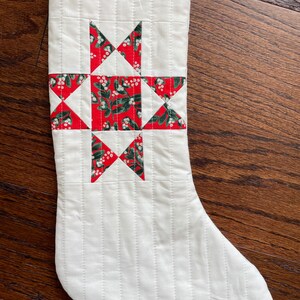 Red Mistletoe Quilted Stocking - Etsy