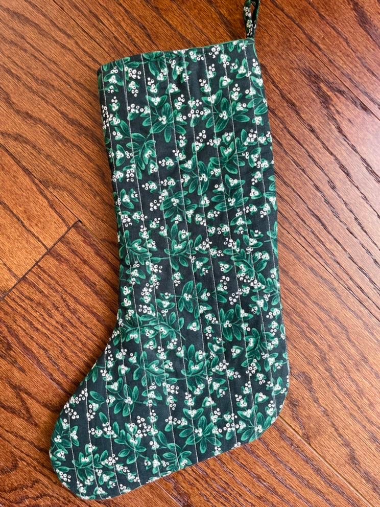 Green Mistletoe Handmade Quilted Stocking - Etsy