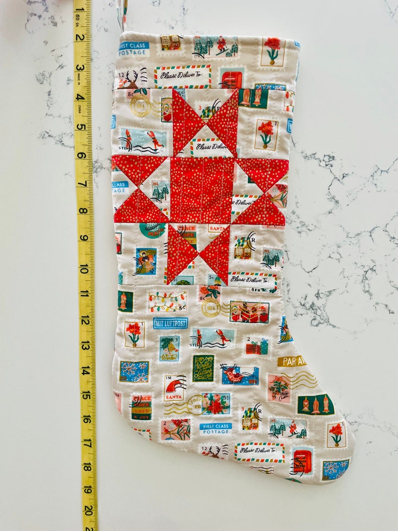 Holiday Stamps Stocking - Two Variations - Etsy