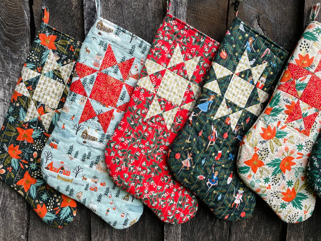 Red Mistletoe Handmade Quilted Stocking - Etsy