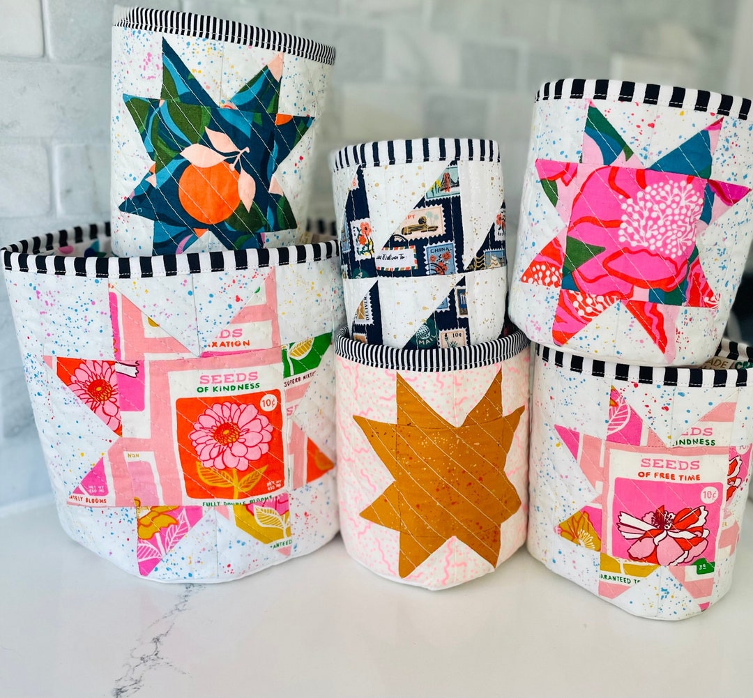 Quilted Ruby Star Society Fabric Baskets - Etsy
