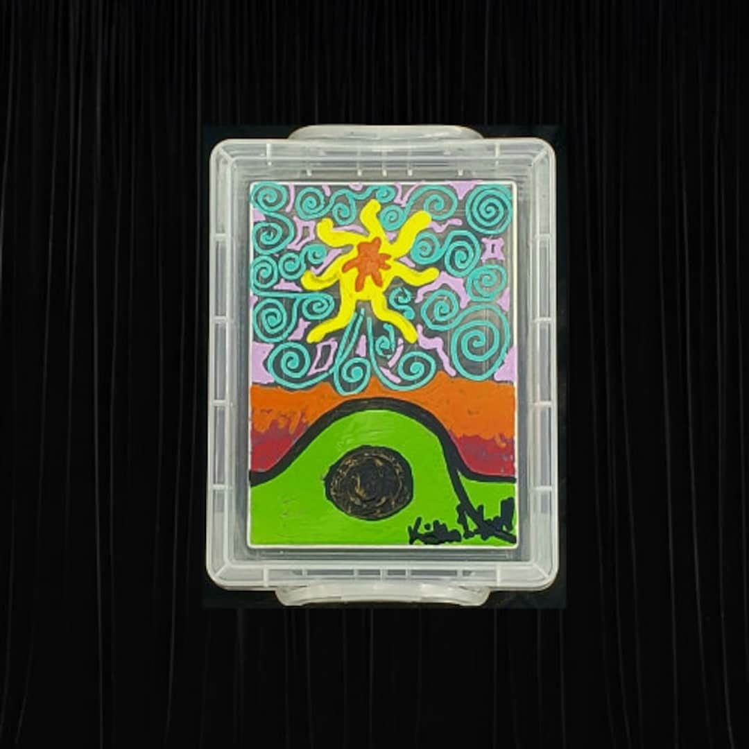 Small Plastic Stash Box. Hand Painted Abstract Hillside - Etsy