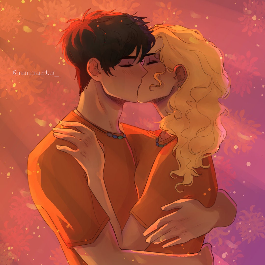 Percy Jackson Percabeth Kiss Fine Art Print Percy Jackson And The
