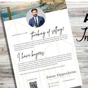 Agent Introduction Letter & Flyer, Real Estate Agent Marketing Canva ...