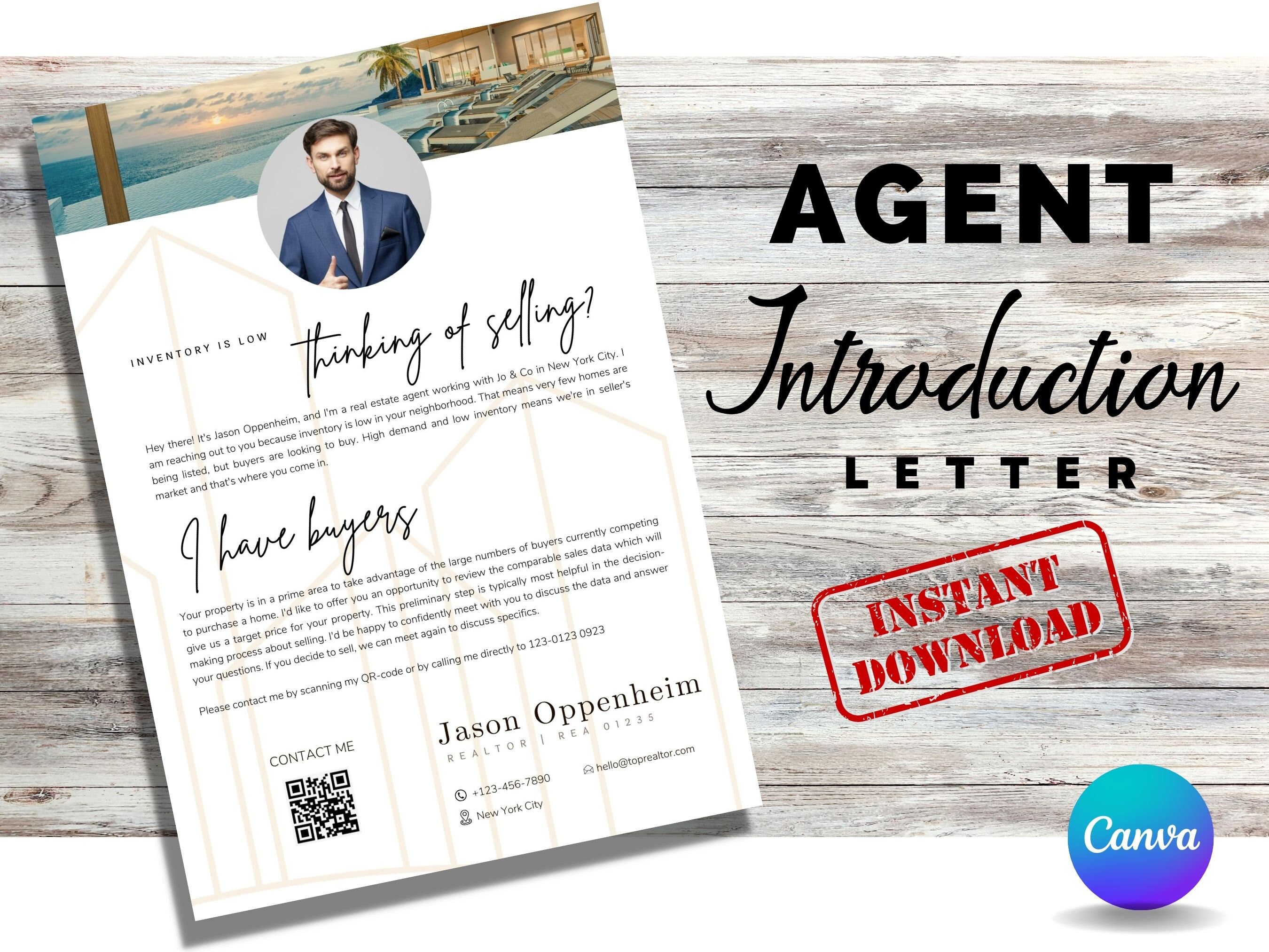 Agent Introduction Letter & Flyer Real Estate Agent Marketing - Etsy