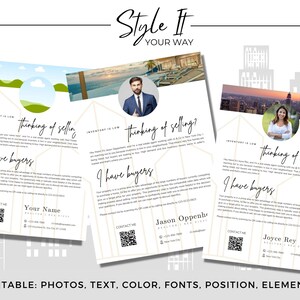 Agent Introduction Letter & Flyer, Real Estate Agent Marketing Canva ...