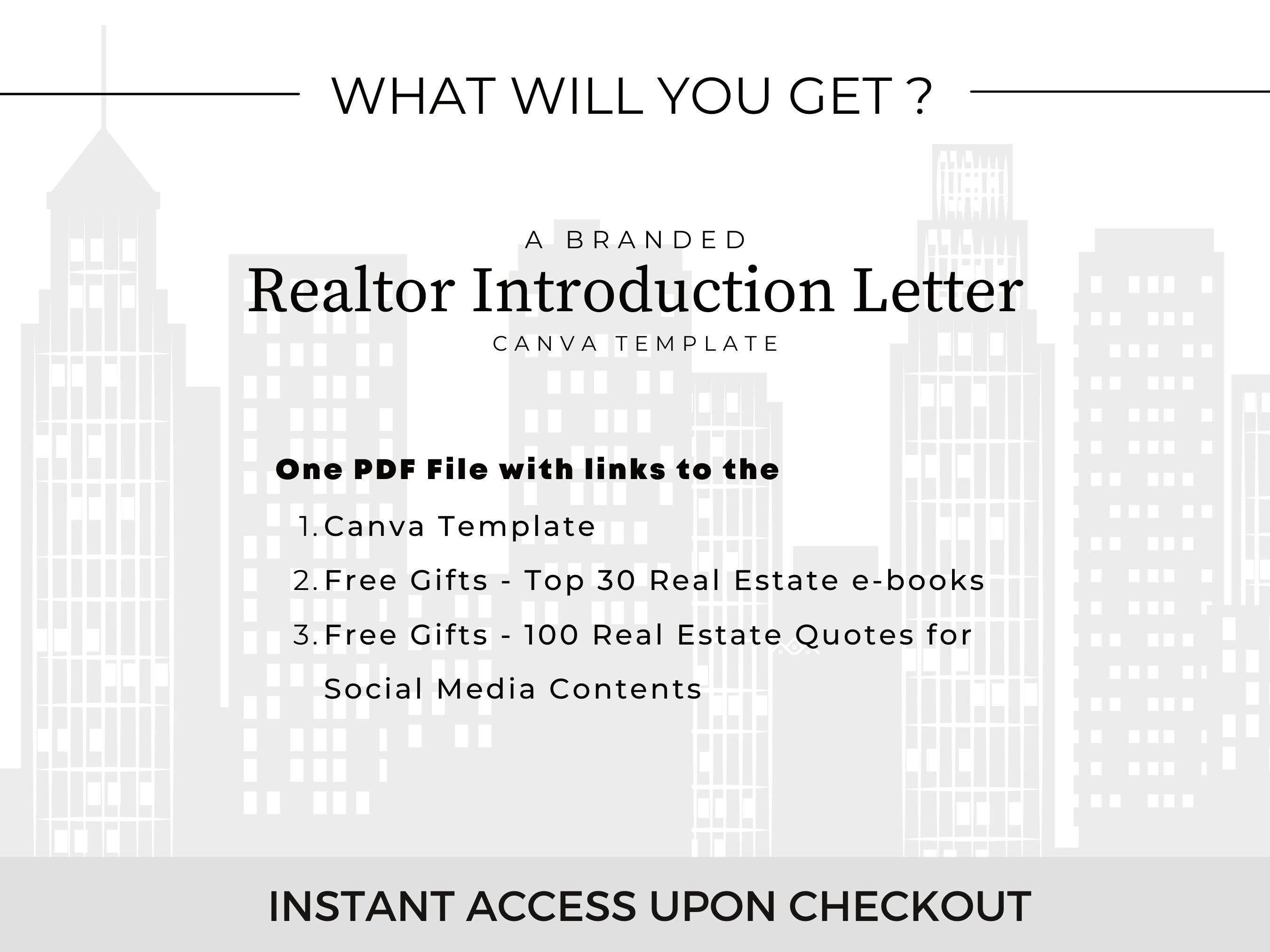 Agent Introduction Letter & Flyer, Real Estate Agent Marketing Canva ...
