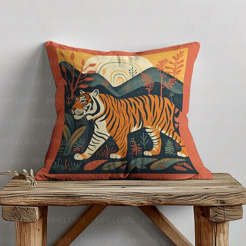 Tiger Pillow - Etsy