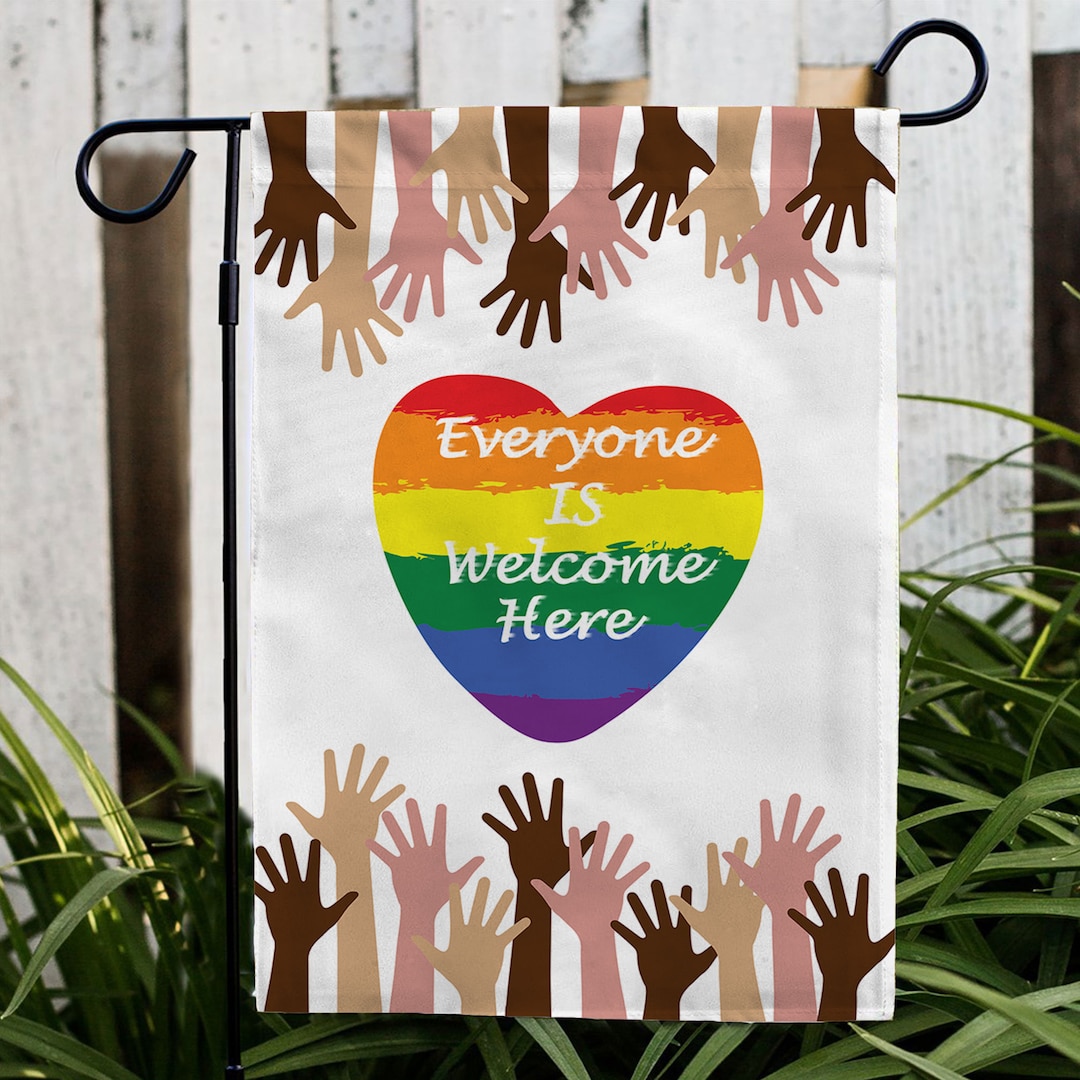 Everyone is Welcome Here Garden Flag, Equality BLM Garden Flag ...