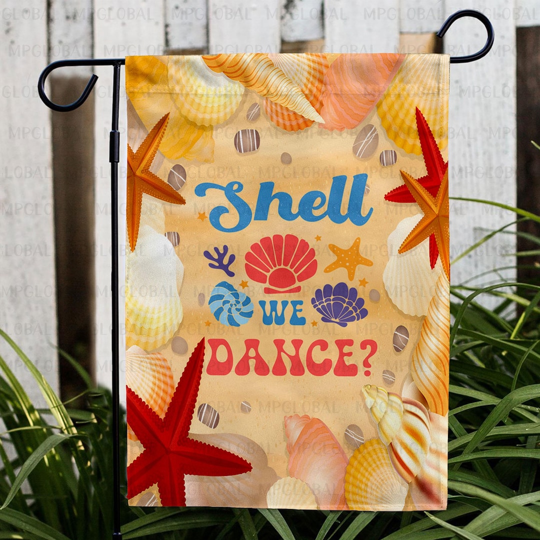 Retro Seashells Summer Flag, Tropical Beach Shell Flag, Sea Shells ...