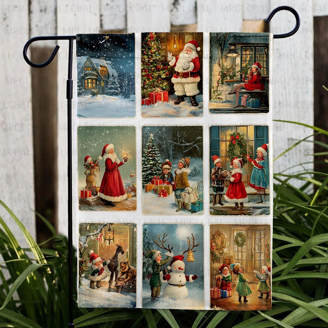 Christmas Santa Claus Flag, Winter Holiday Snowman Flag, Christmas ...