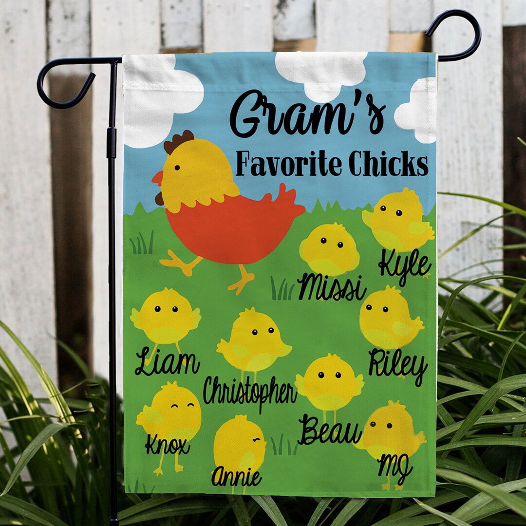Gram's Favorite Chicks Custom Flag, Little Chickens Grandma Flag, Flag ...