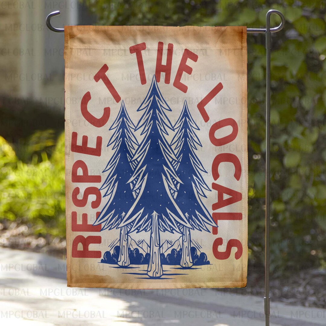 Pine Tree Outdoor Camping Flag, Aesthetic Nature Hiking Flag, Respect ...