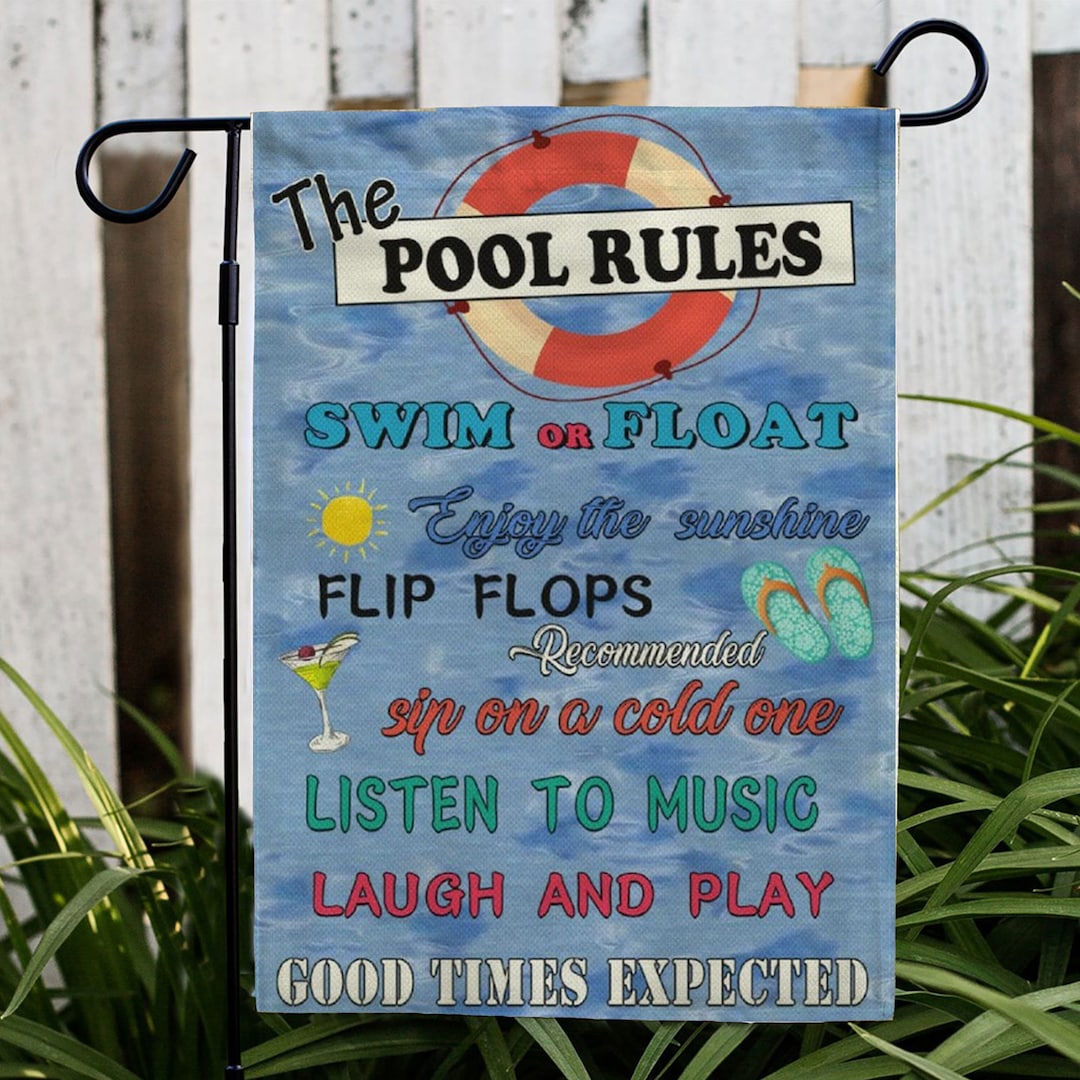 Summer Swimming Pool Rules Flag, Summer Yard Decor, Pool Flag, Swimming ...