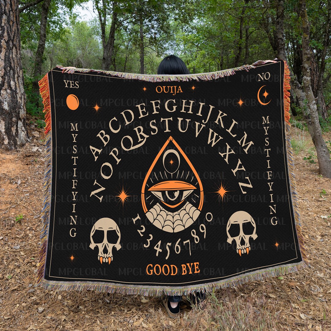 Ouija Board Woven Throw Blanket, Halloween Goth Occult Creepy Decor ...
