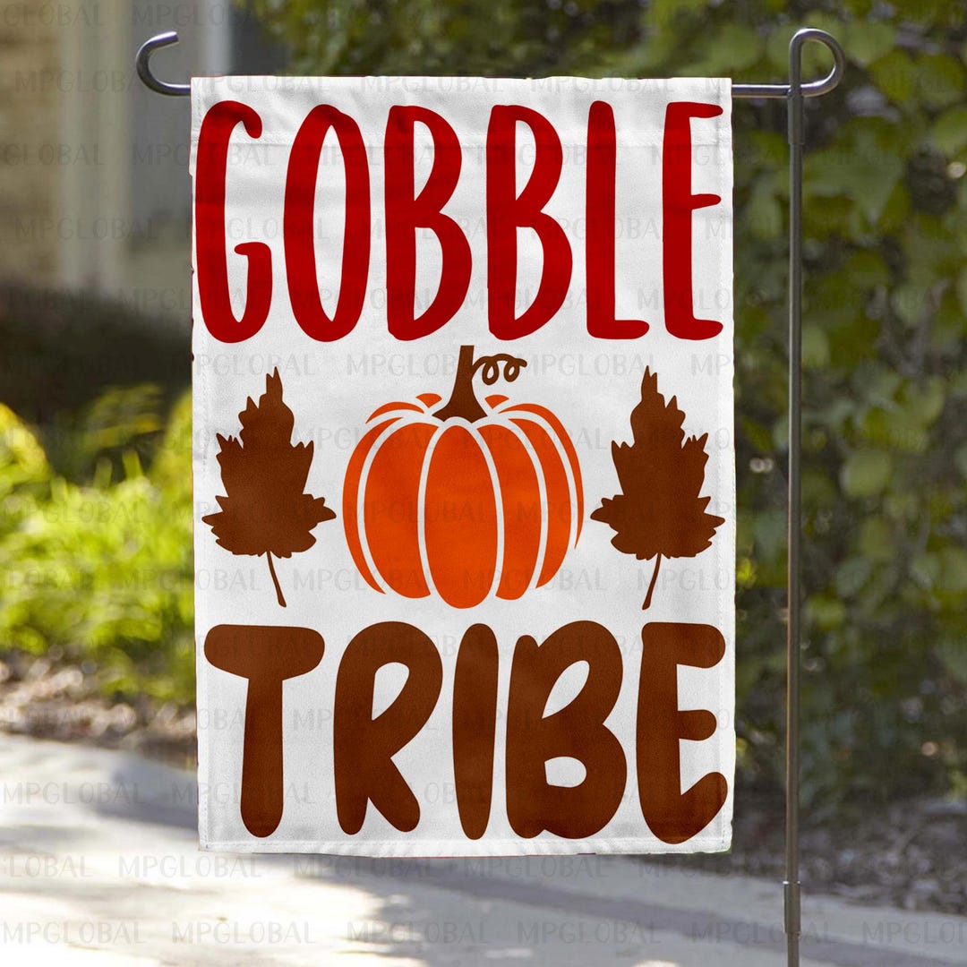 Gobble Tribe Turkey Flag, Thanksgiving Welcome Yard Flag, Fall ...
