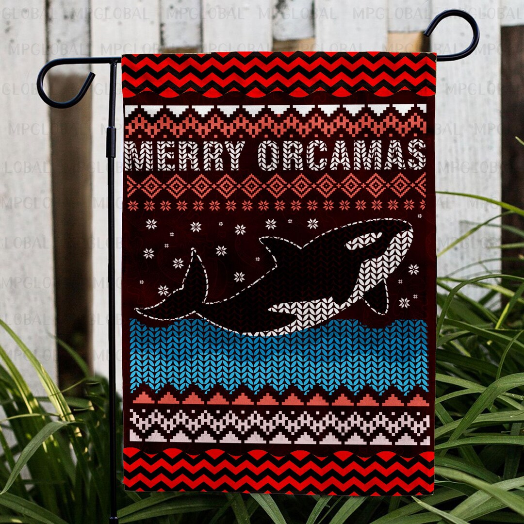 Merry Christmas Orca Whale Flag, Orcamas Merry Christmas Flag ...