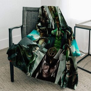 Marvel Loki Laufeyson Collage Blanket, Marvel Gift for Kids, Superhero ...
