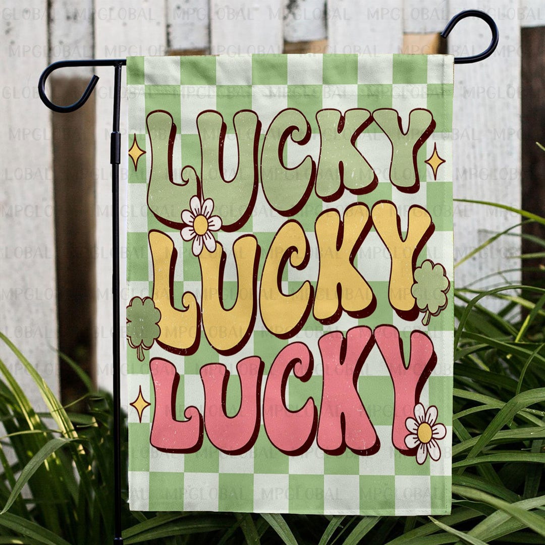 Vintage Lucky Party Flag, Paddy's Day Yard Flag, Patricks Day House ...