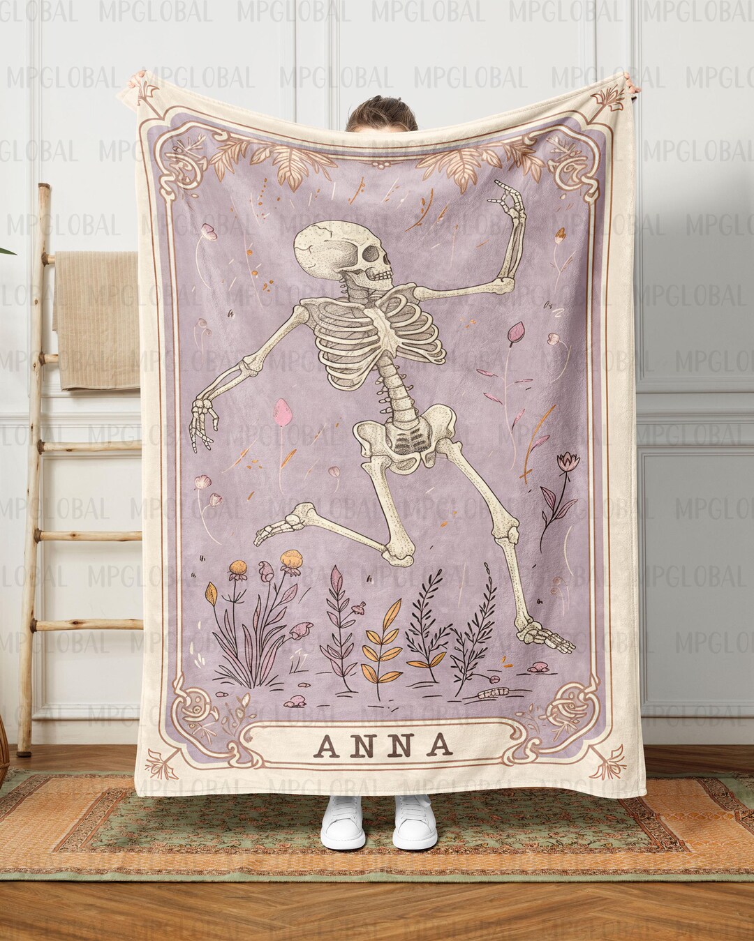 Custom Funny Skeleton Blanket, Skeletons House Blanket, Dancing ...
