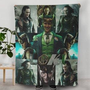 Marvel Loki Laufeyson Collage Blanket, Marvel Gift for Kids, Superhero ...