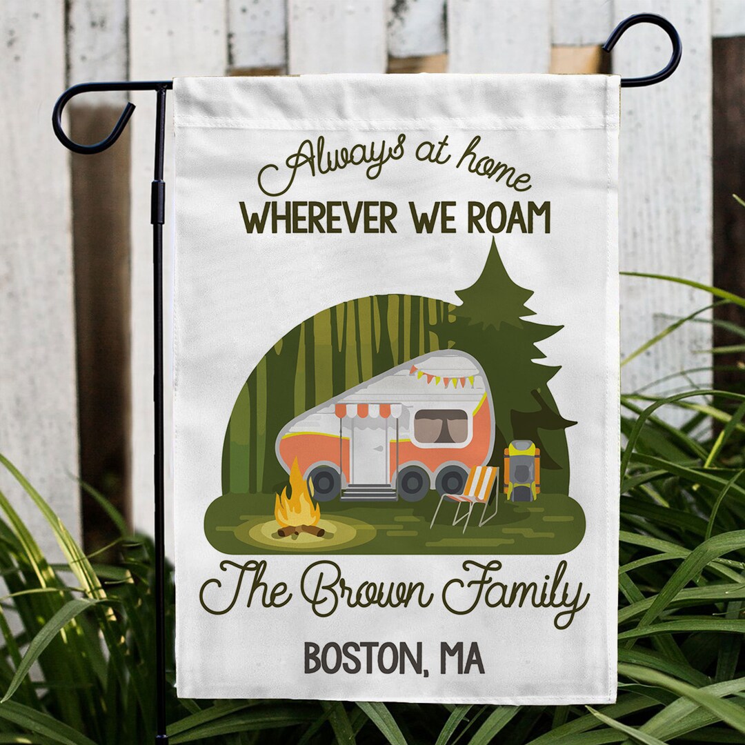 Personalized Adventure Camping Flag, Custom Campers Flag W/name, Happy ...