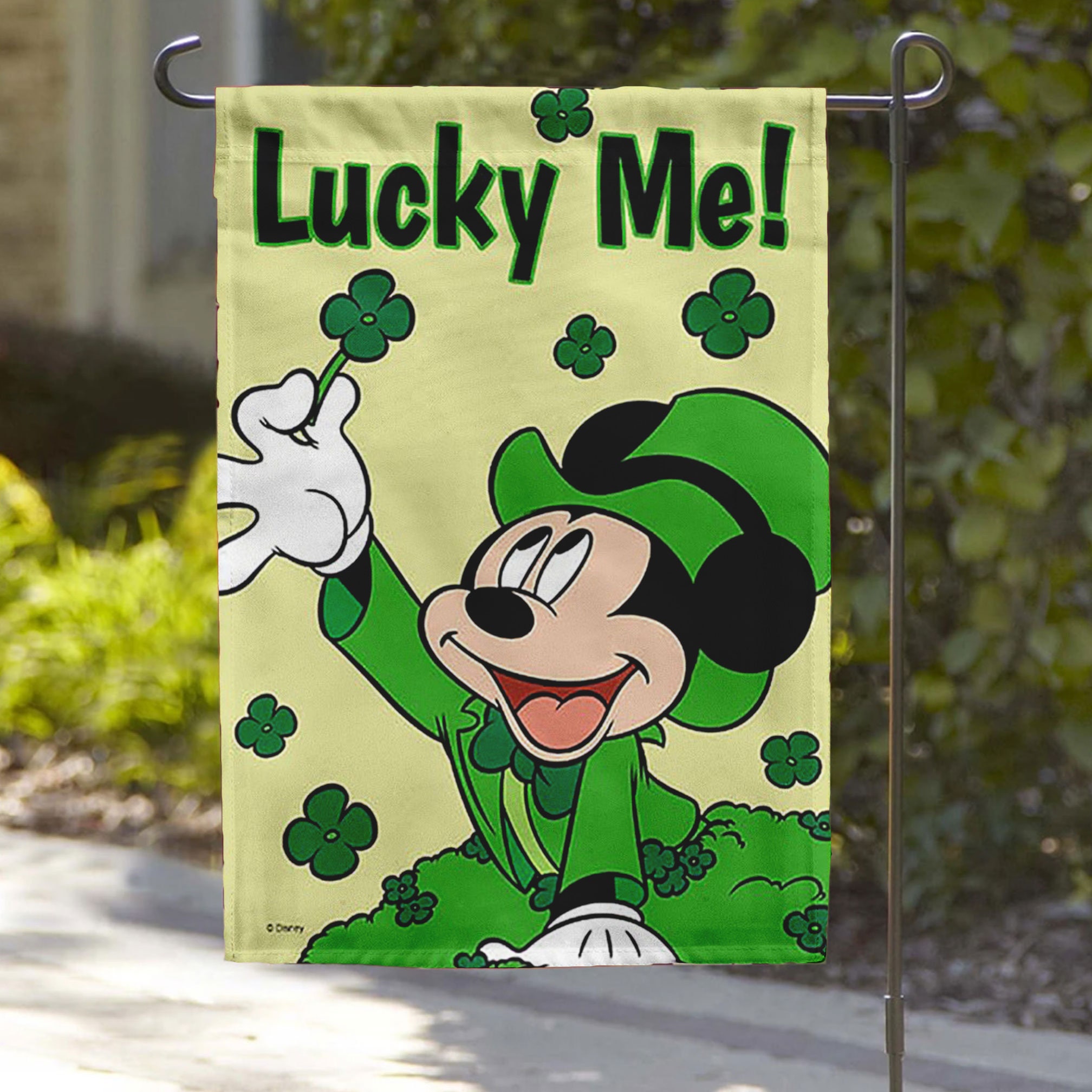 Disney Mouse Lucky Me Patrick Flag, Mickey Patrick's Day Themed Yard ...