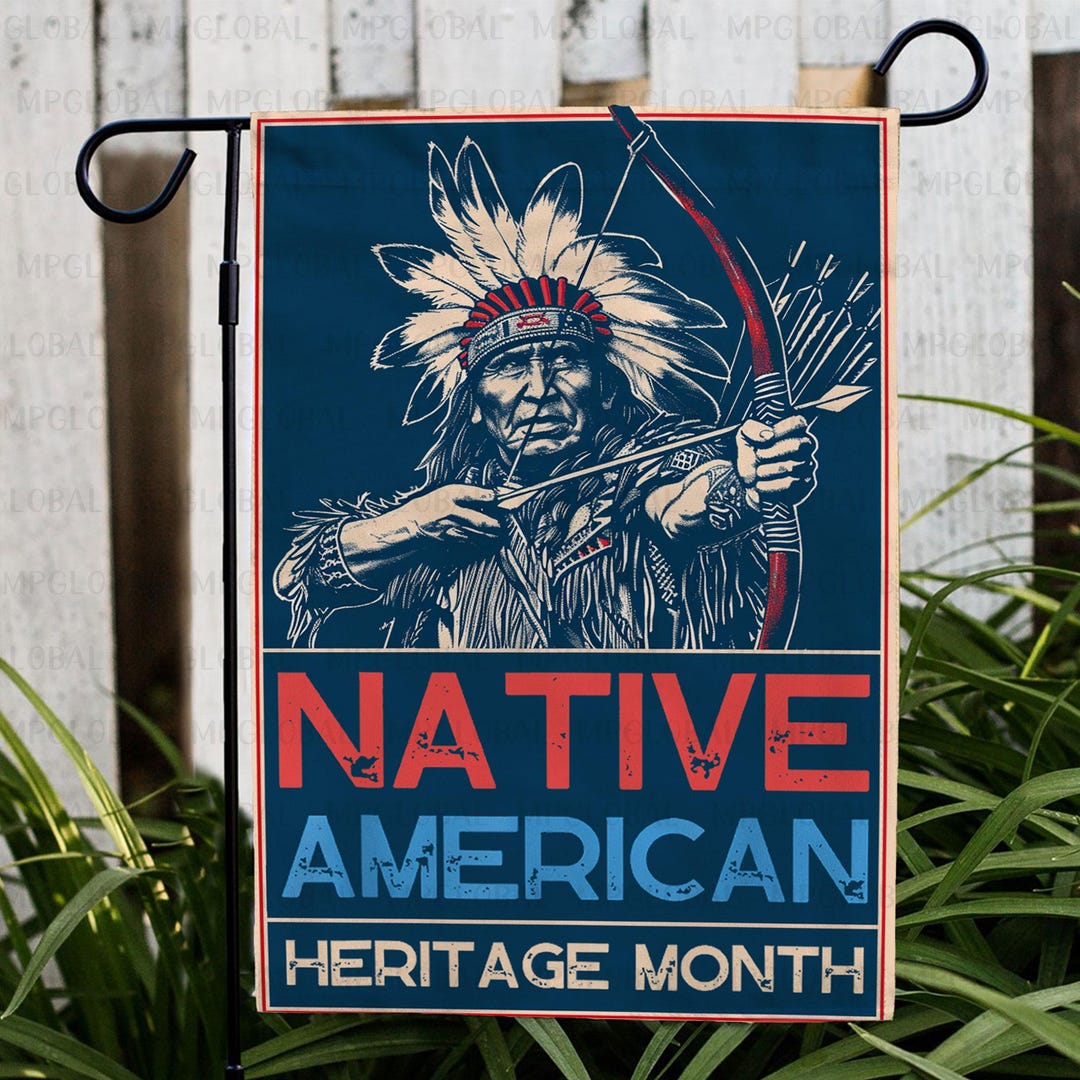 Vintage Indian Tribe Warrior Spirit Flag, Indigenous Arrowhead Man Flag ...