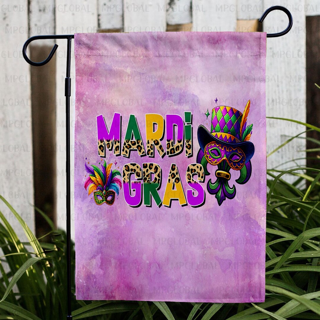 Mardi Gras Festive Flag, Mardi Gras Celebration Flag, Fat Tuesday Yard ...