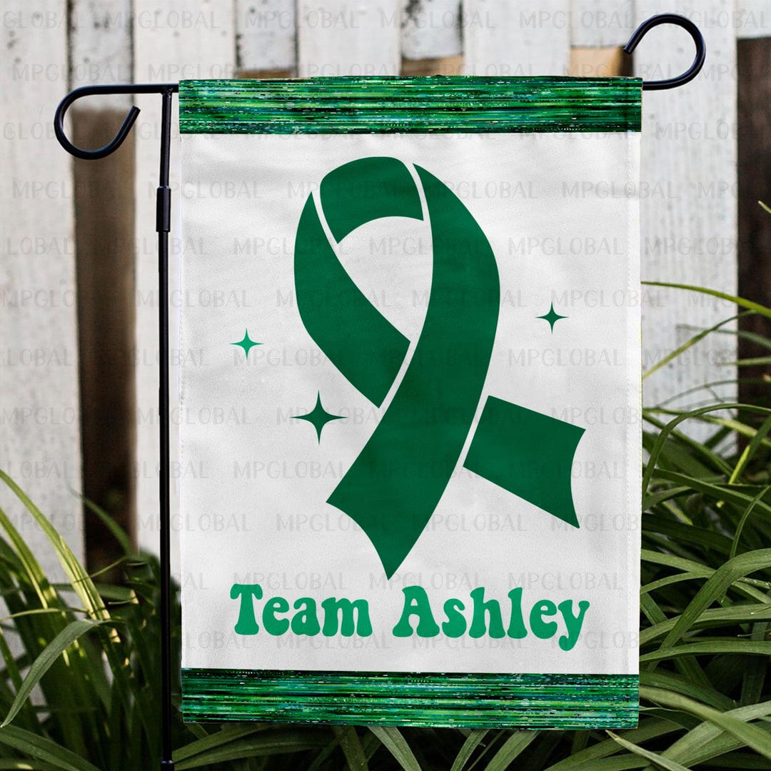 Liver Disease Awareness Custom Flag, Emerald Ribbon Hope for A Cure ...