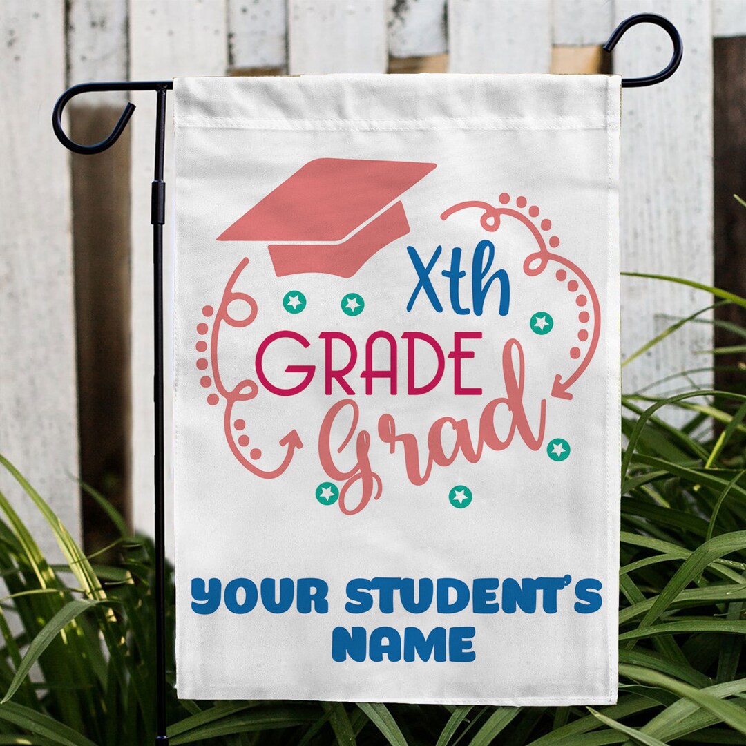 Pre-school Kindergarten Graduation Custom Flag, HS Grad Party Decor ...
