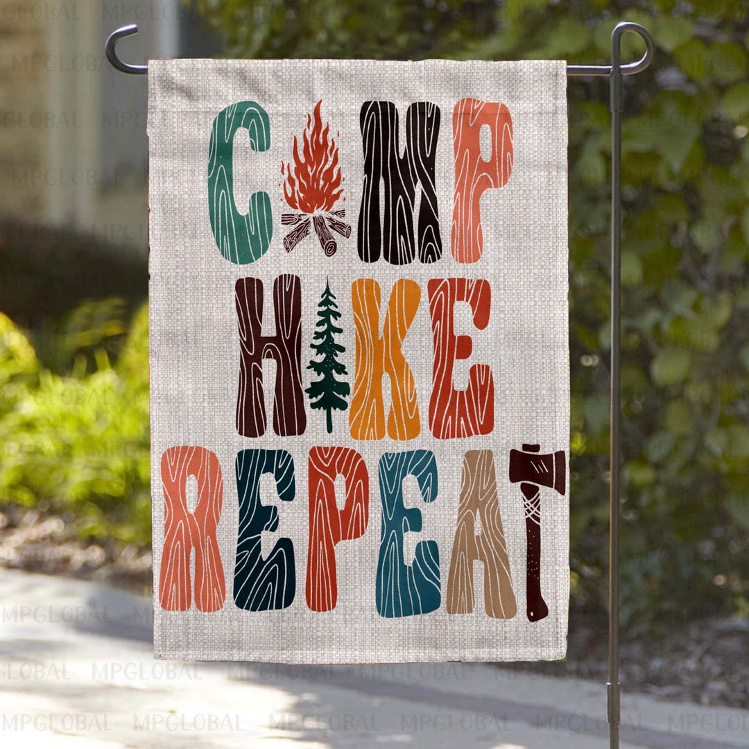 Camping RV Life Saying Flag, Join the Campfire Woodland Flag, Camp Hike ...