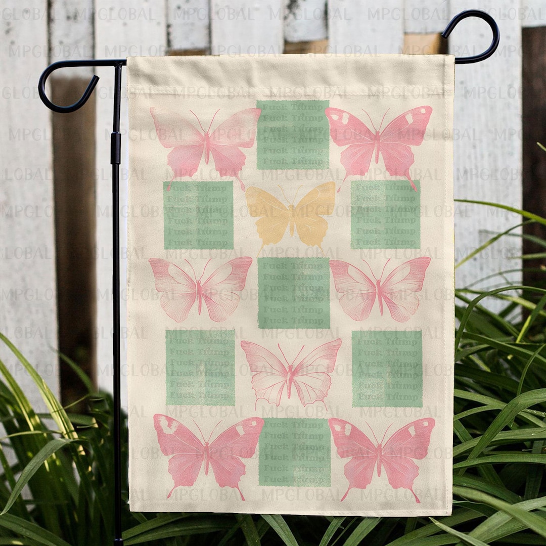 Coquette FDT Resist Flag, Butterflies Anti-trump Flag, Pro Democracy ...