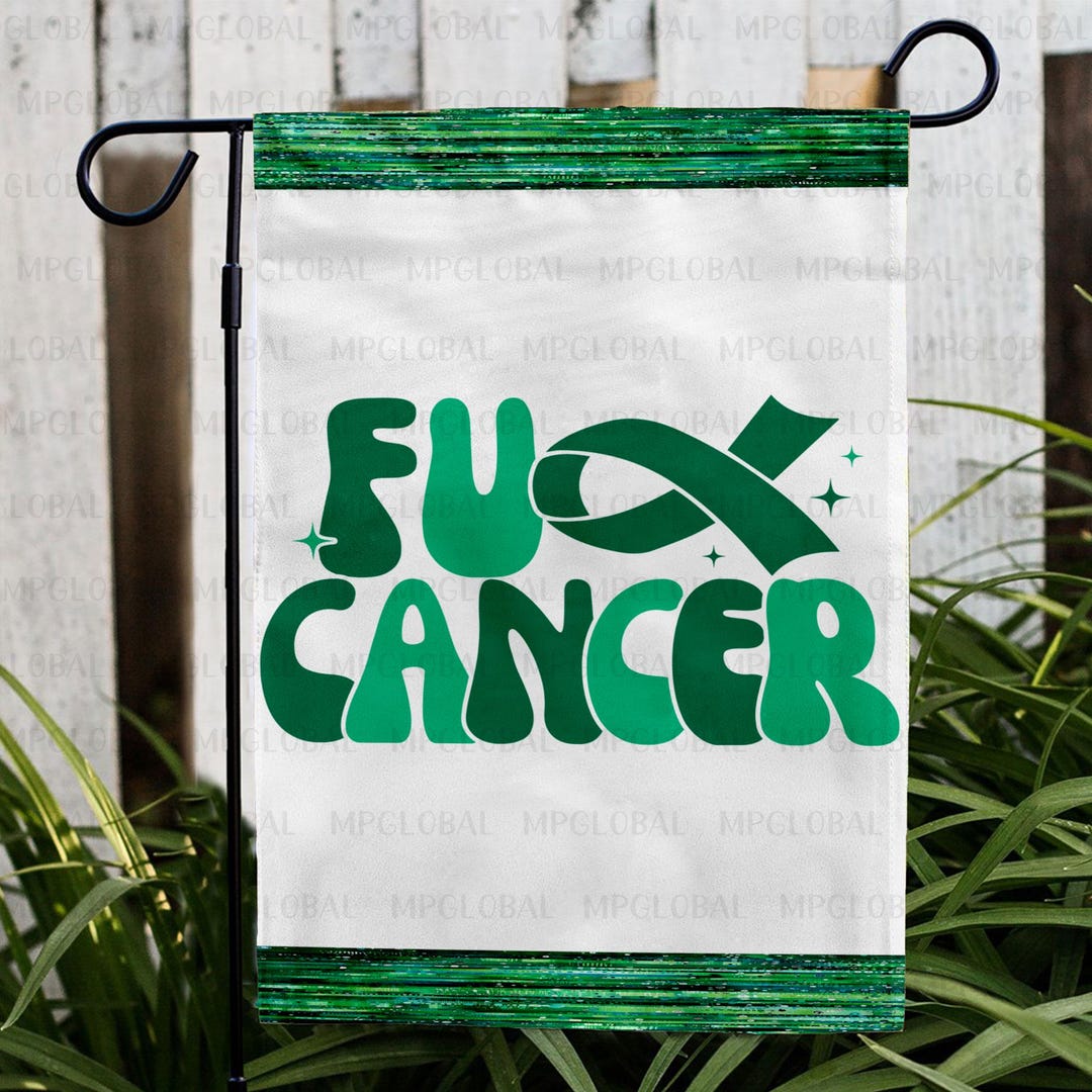 Liver Cancer Emerald Green Ribbon Fvck Cancer Flag, Liver Cancer ...