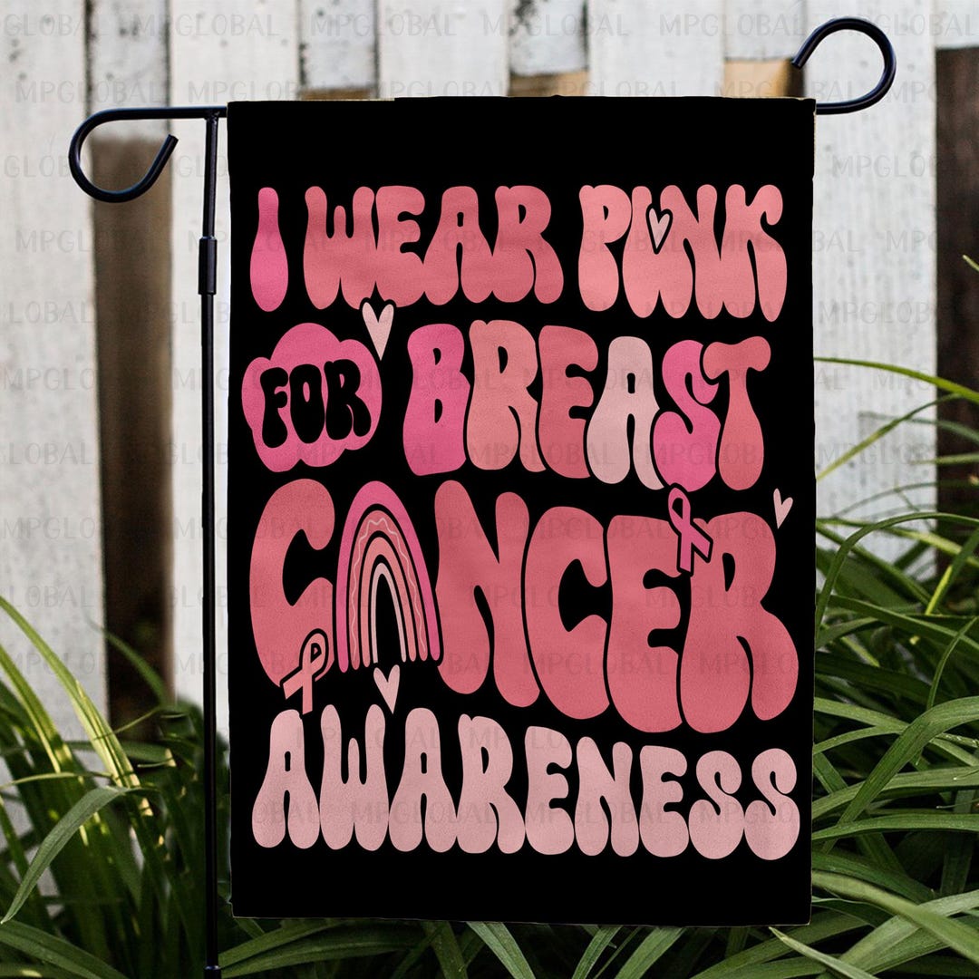 Breast Cancer Awareness Month Yard Flag, Breast Cancer Affirmation ...