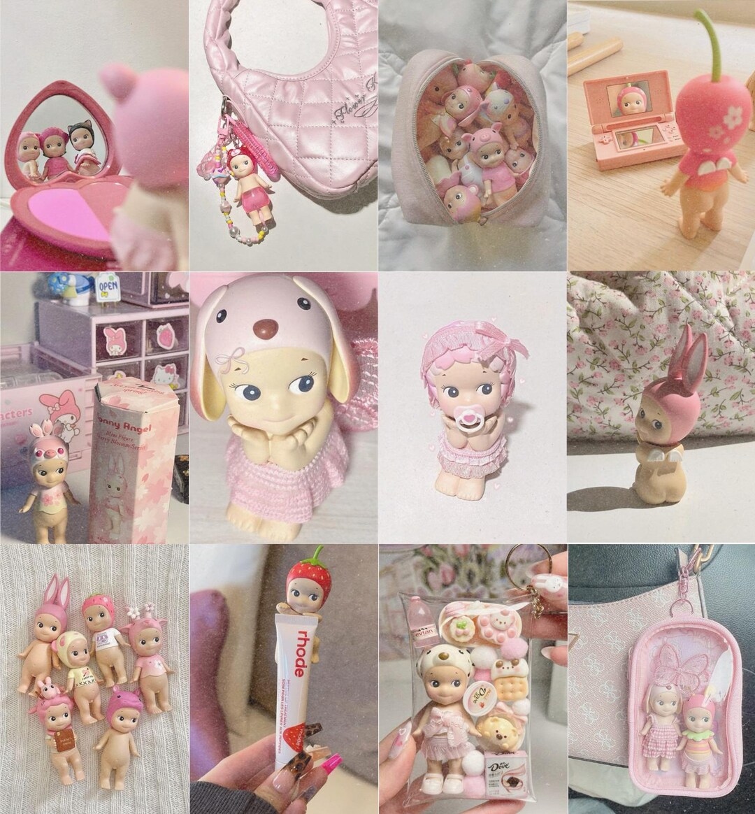 50 Sonny Angel Pink and Red Poster Picture Collage Kit Aesthetic Wall ...