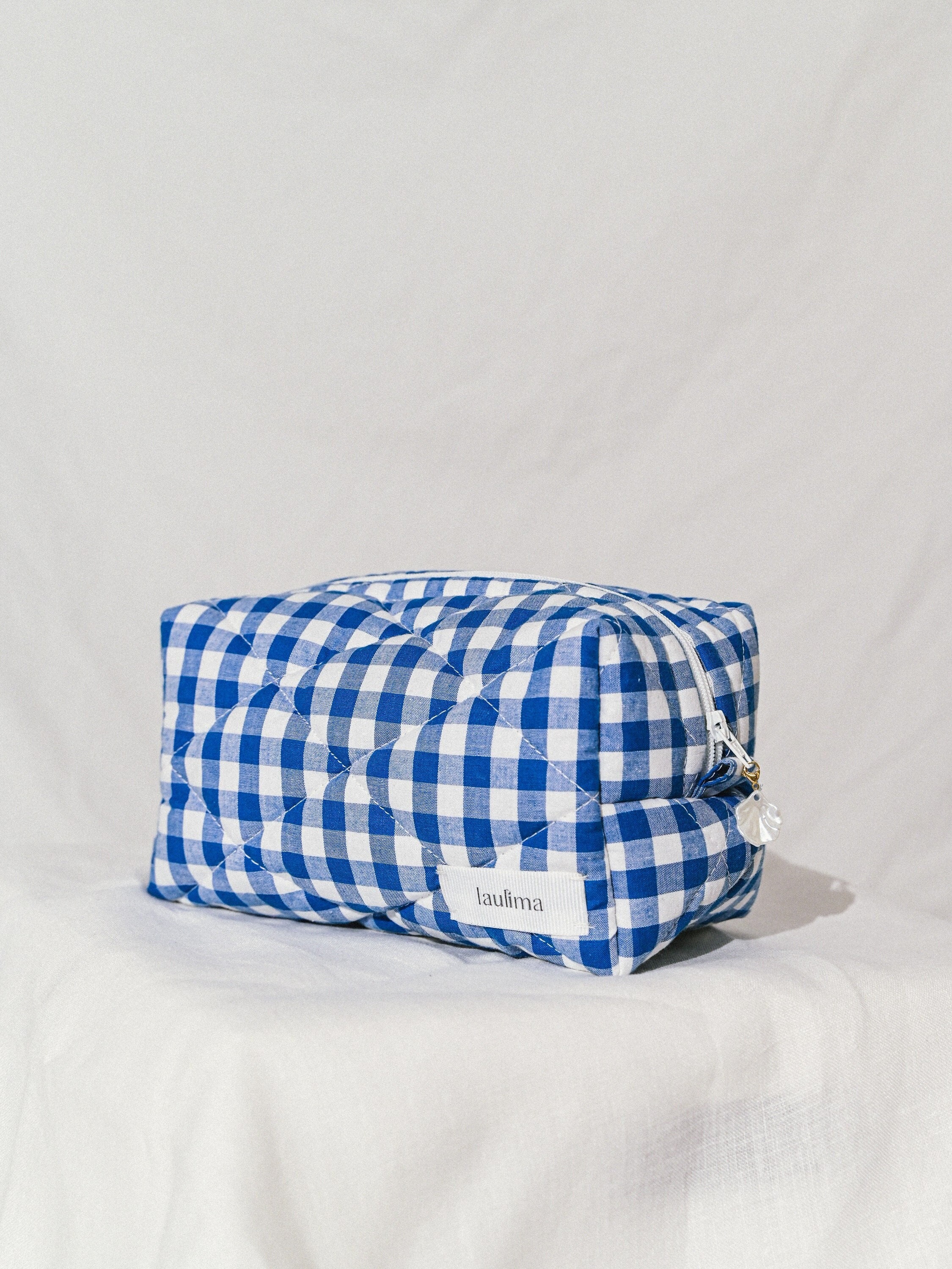 Blue Gingham Quilted Pouch - Etsy