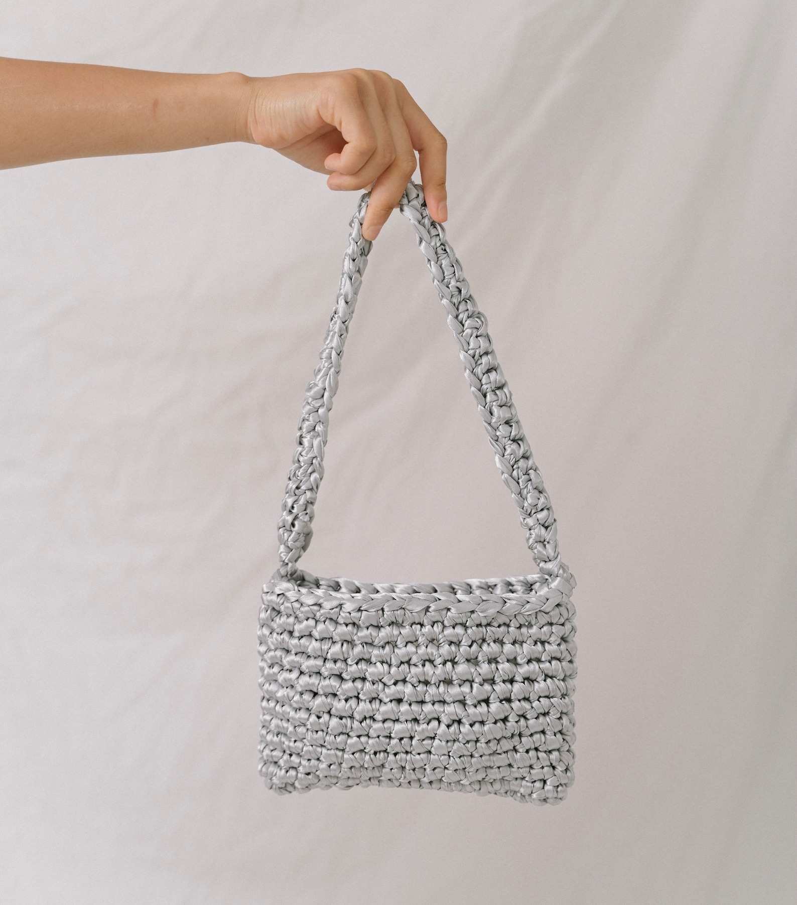 Grey Silver Satin Bag - Etsy