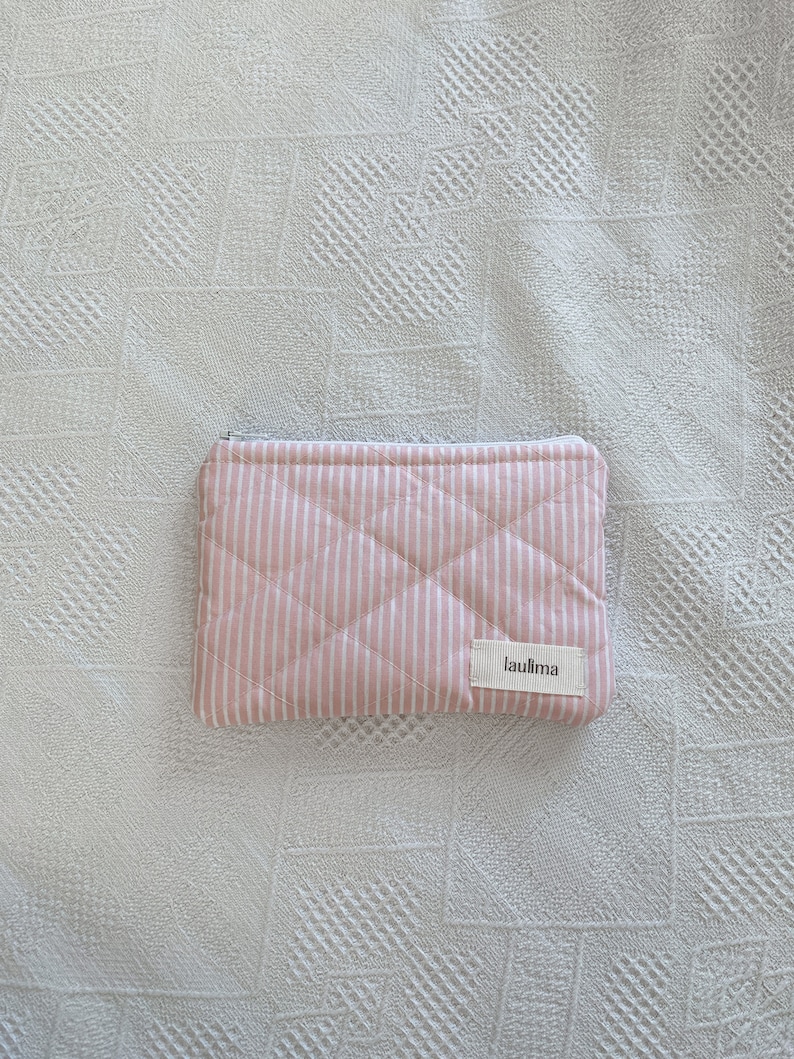 Pink Striped Pouch - Etsy