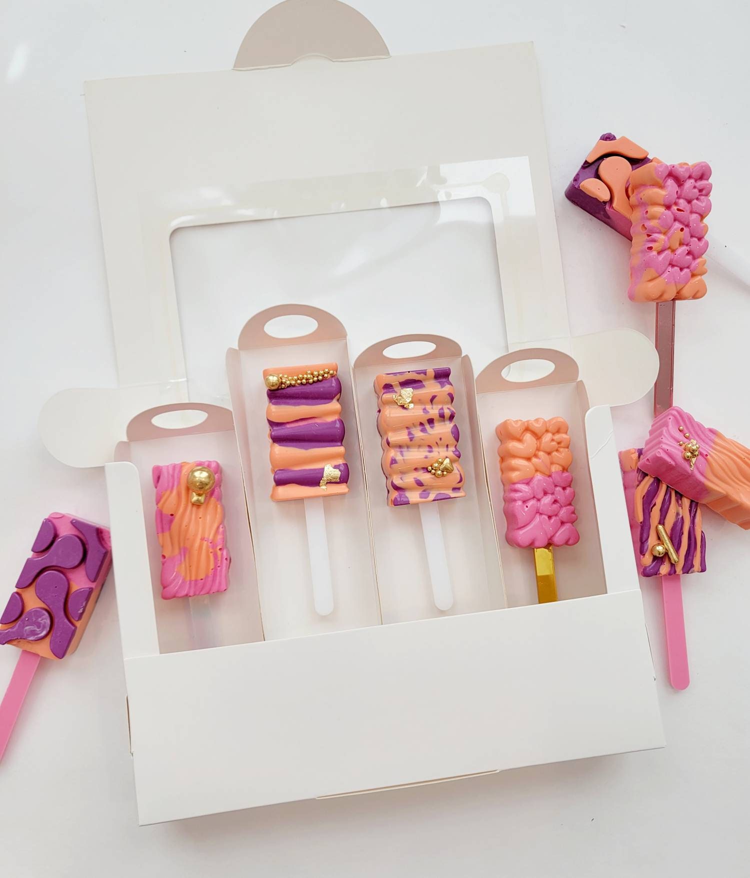 Cakesicle Box X 4 With Clear Window Popsicle Box X 4 - Etsy