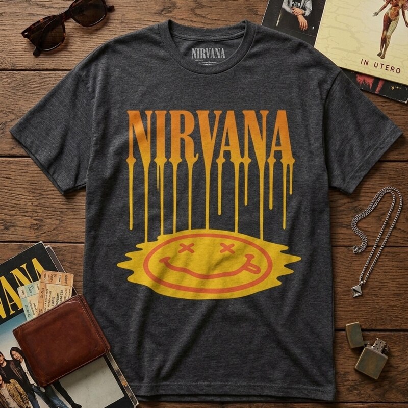 Mens Nirvana Smiley Shirt - Etsy