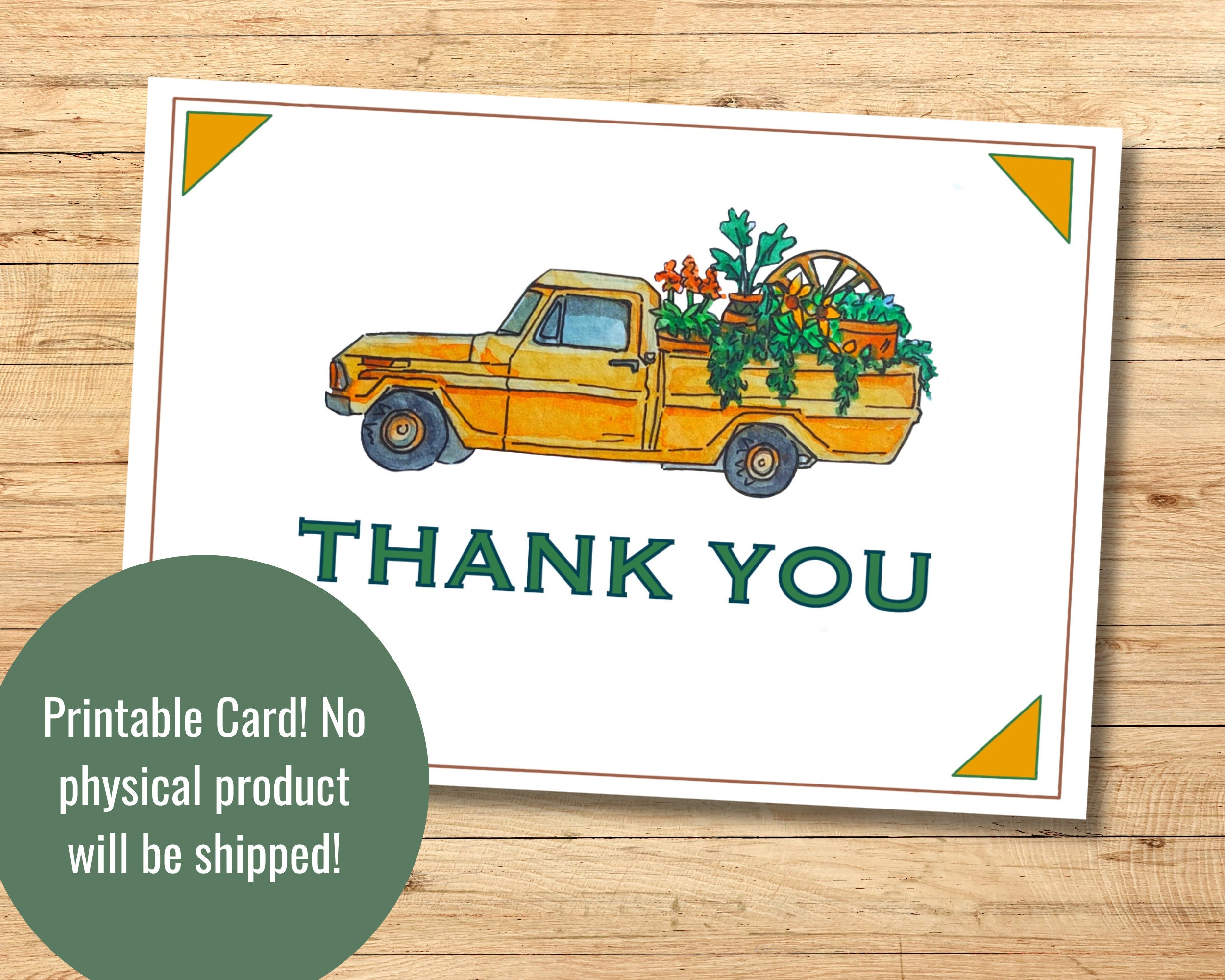 Thank You Car Card || Printable Card - Etsy