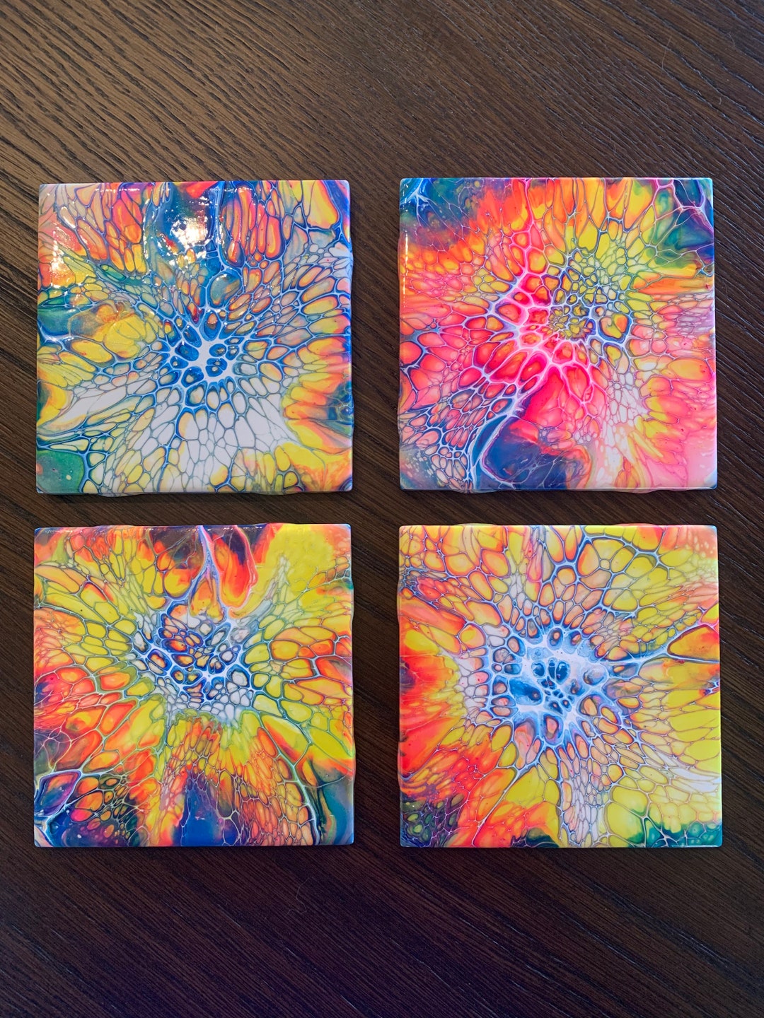 Acrylic Painted Bloom Coasters | Home Decor | Gifts for Her ...