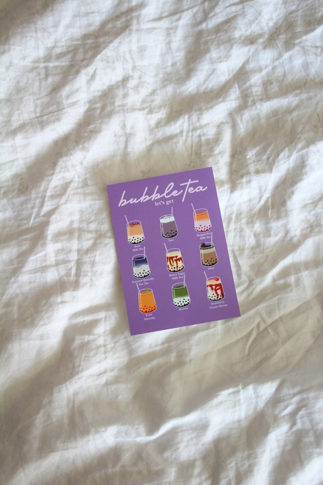 Boba (bubble Tea) Menu - Art Print A6 by Irono Yami - Etsy