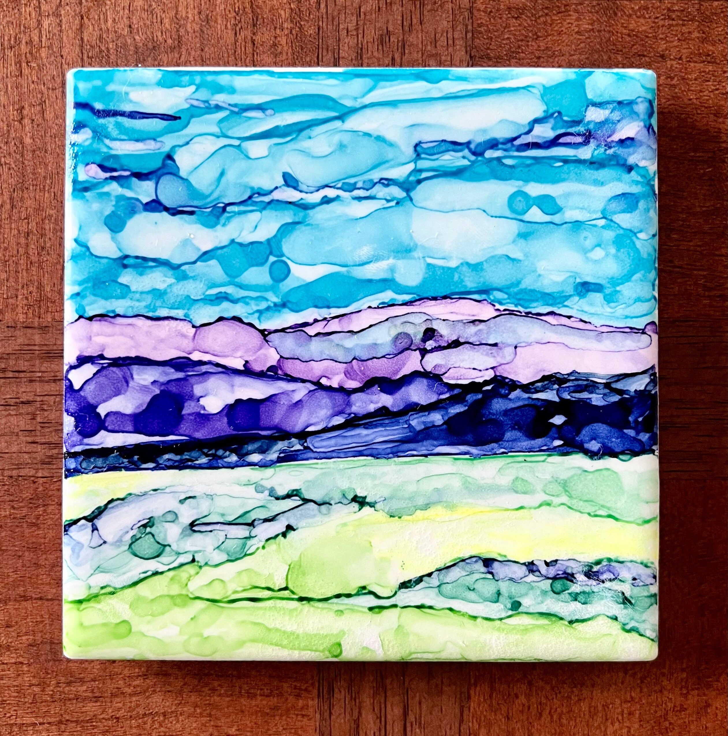 Ceramic Tile Trivet and Coaster Set, Landscape - Etsy